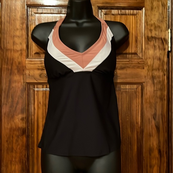 Time and Tru | Swim | Black White Tan Tankini Top | Poshmark
